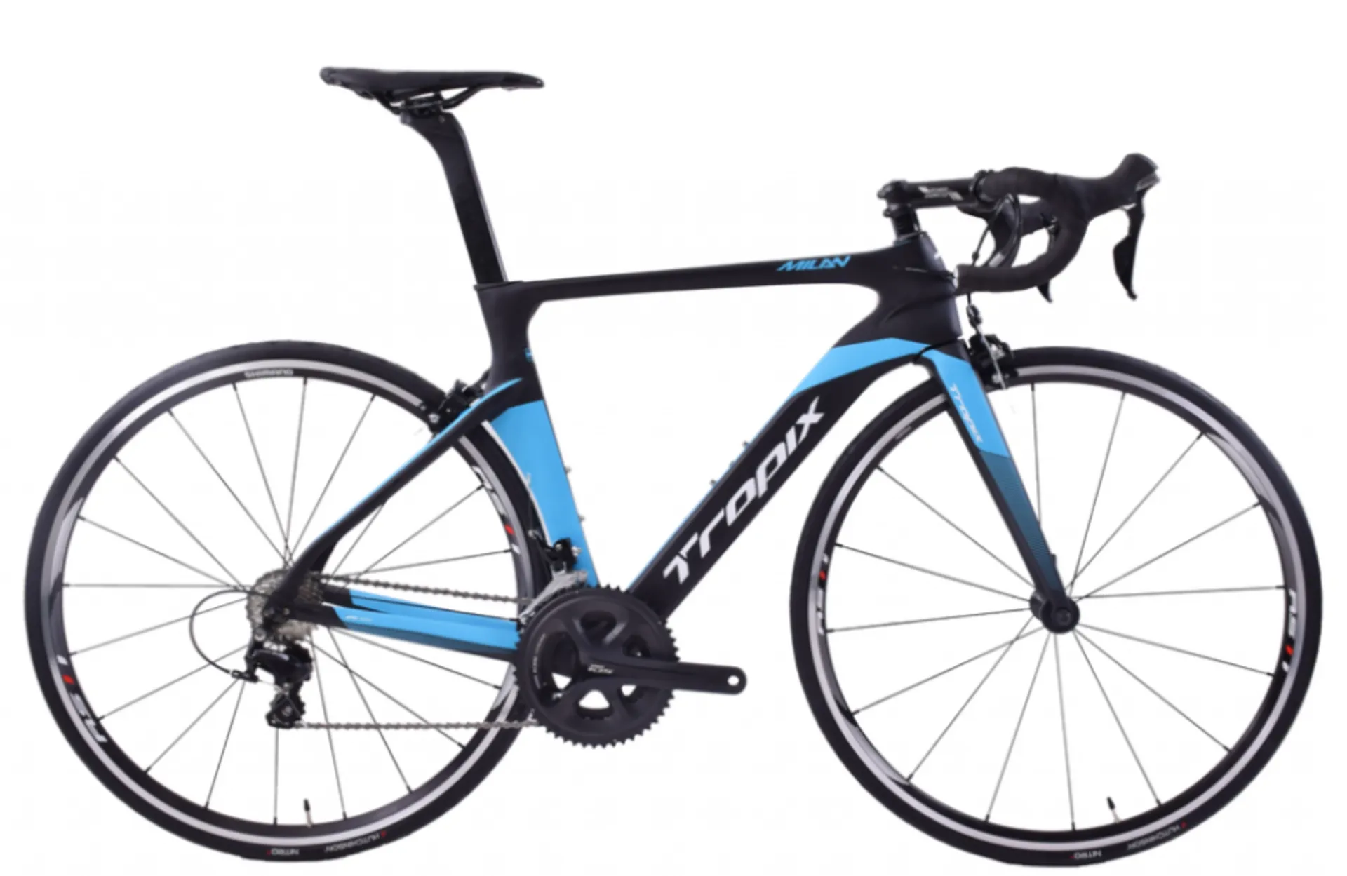 Tropix Milan Sports Road Bike Black and Blue