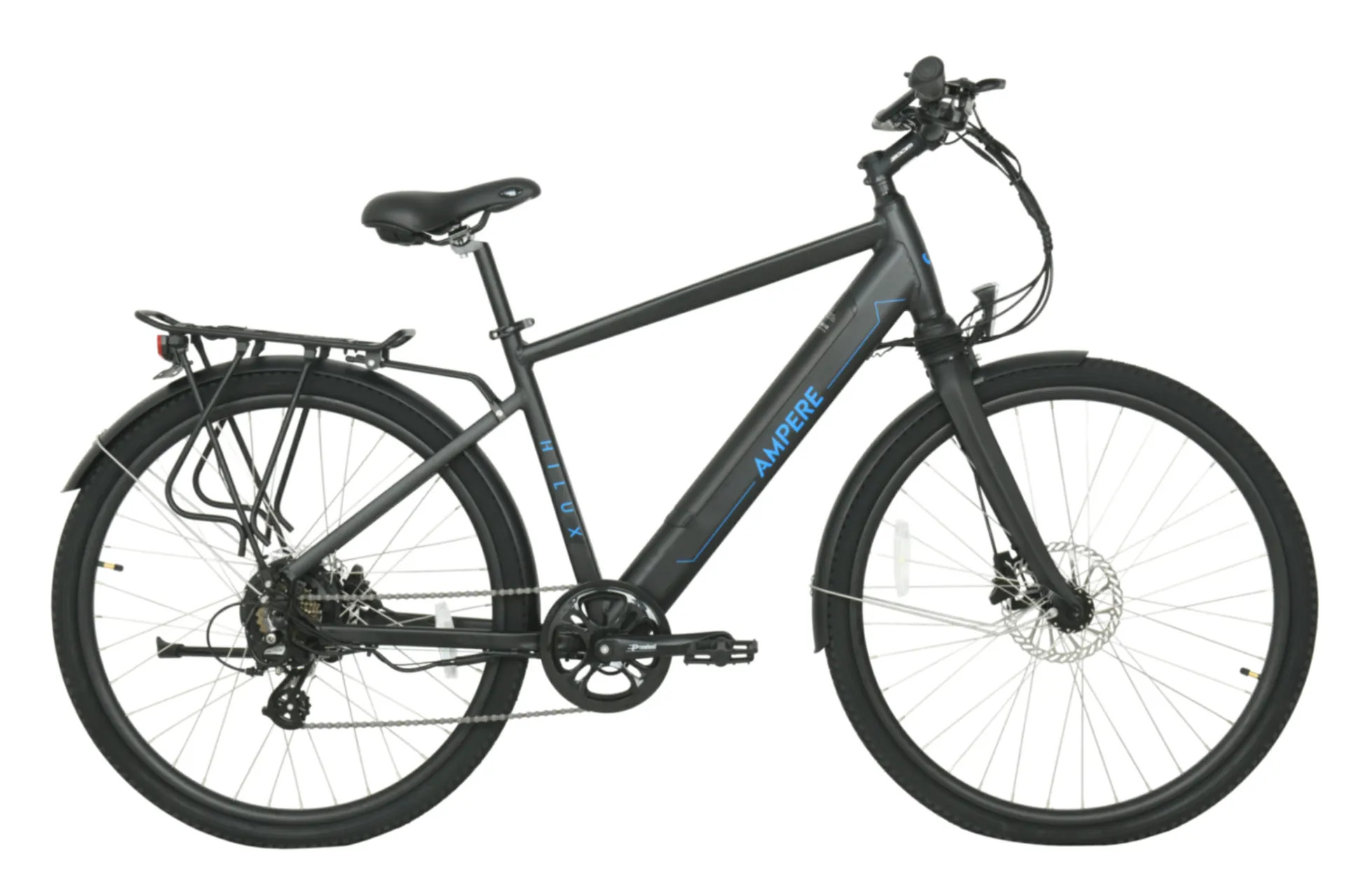 Ampere Hilux Crossbar 700c Wheel Electric Bike Black