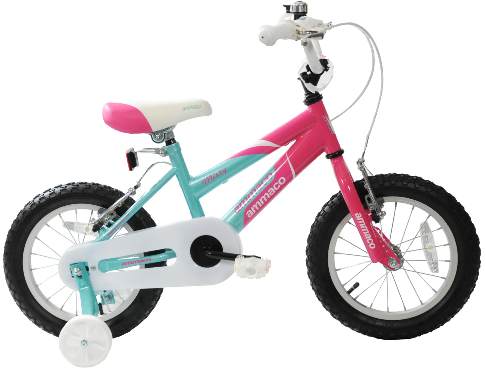 Ammaco Misty 14 Inch Wheel Kids Bike Pink and Blue