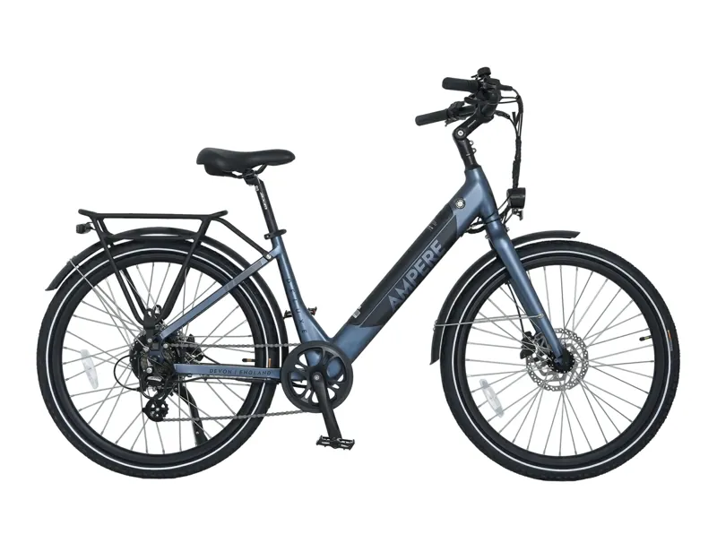 Ampere Deluxe Step Through 26 Inch Wheel Electric Bike Blue 10Ah