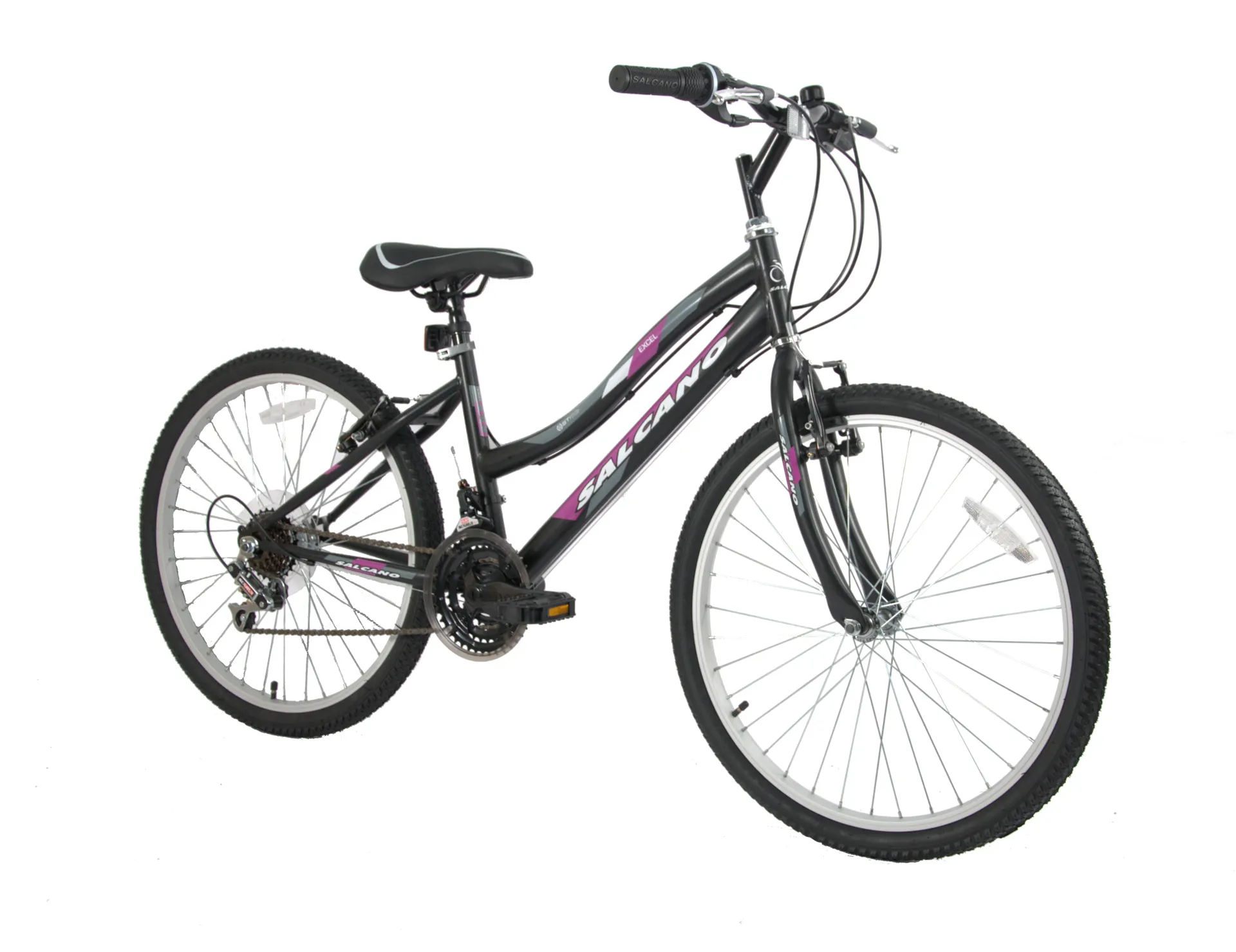 Salcano Excel 24 Inch Wheel Kids Bike Black Purple