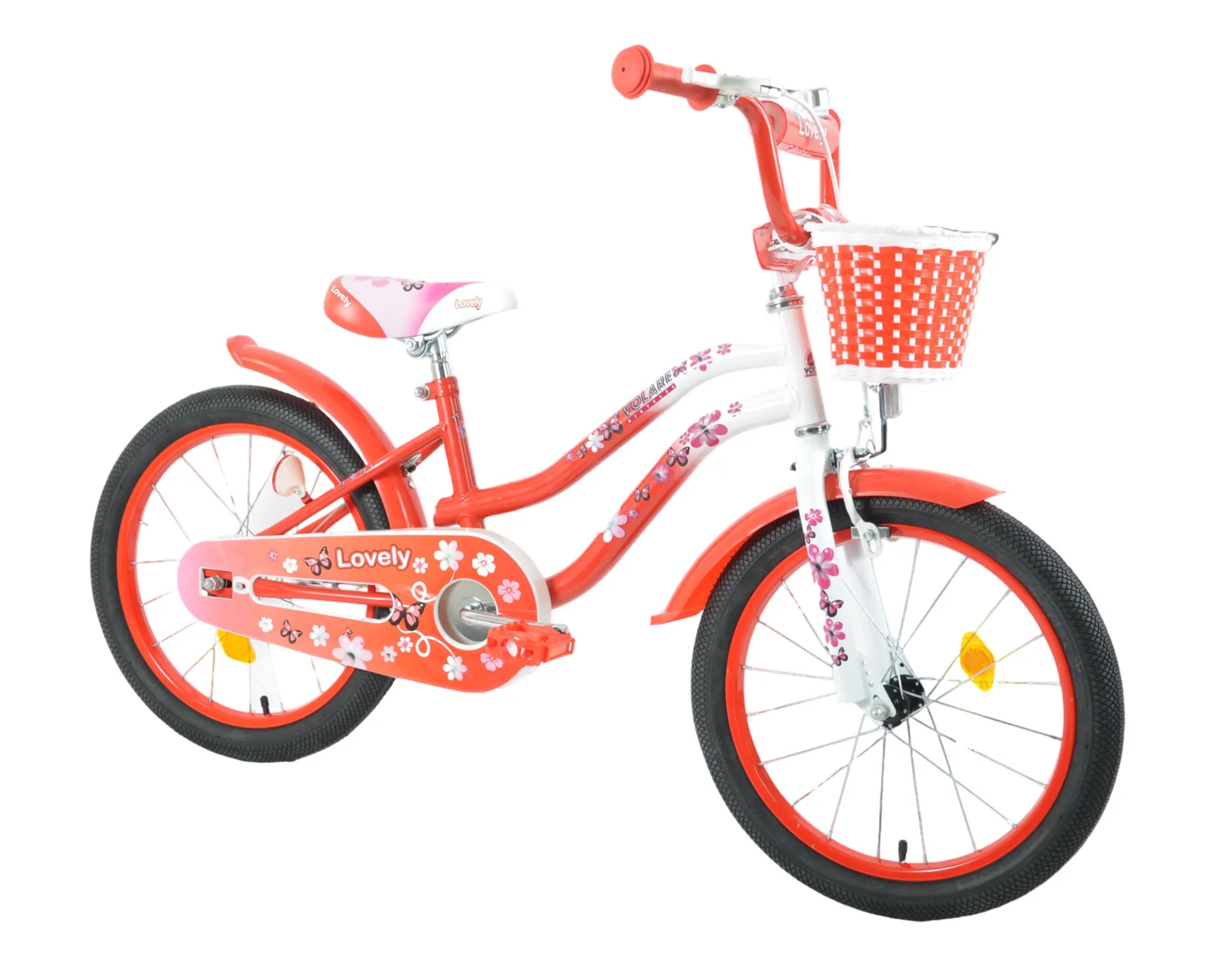 Volare Lovely 18 Inch Wheel Kids Bike Red/White