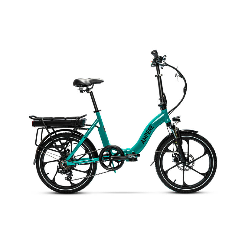 Ampere Alter Low Step Folding Electric Bike Blue
