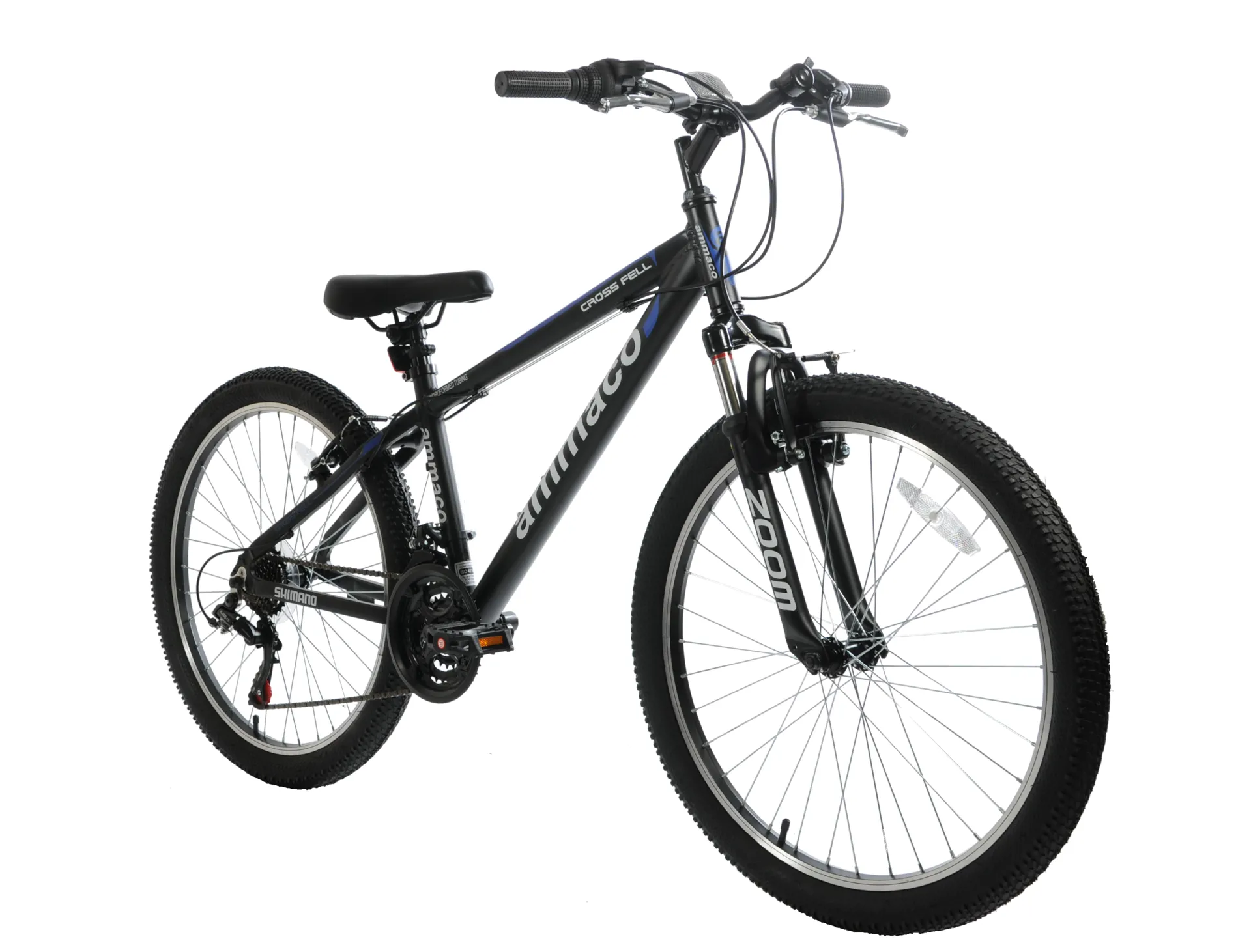 Ammaco Crossfell 24 inch Kids Mountain Bike Black and Blue