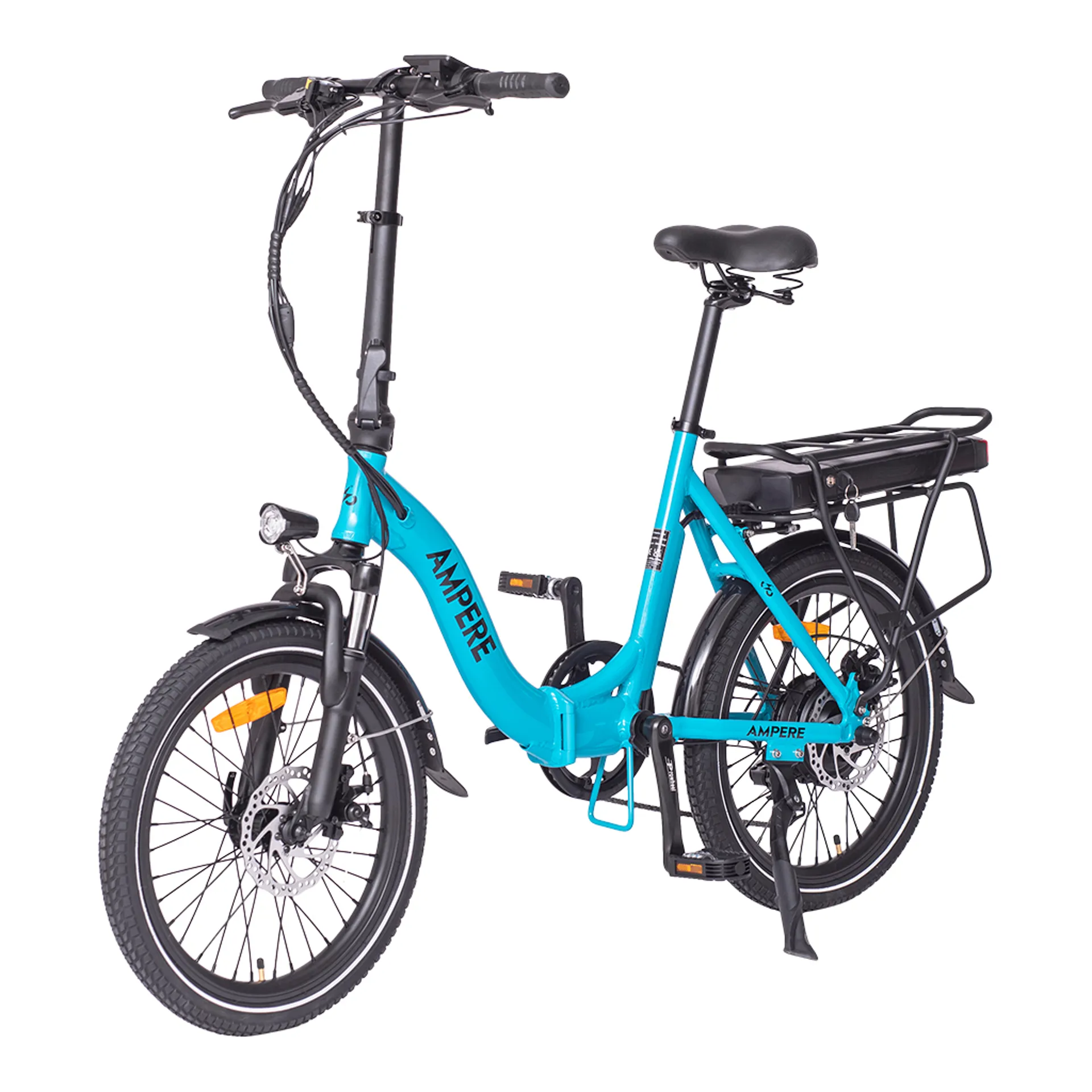 Ampere Alter Low Step Folding Electric Bike Blue