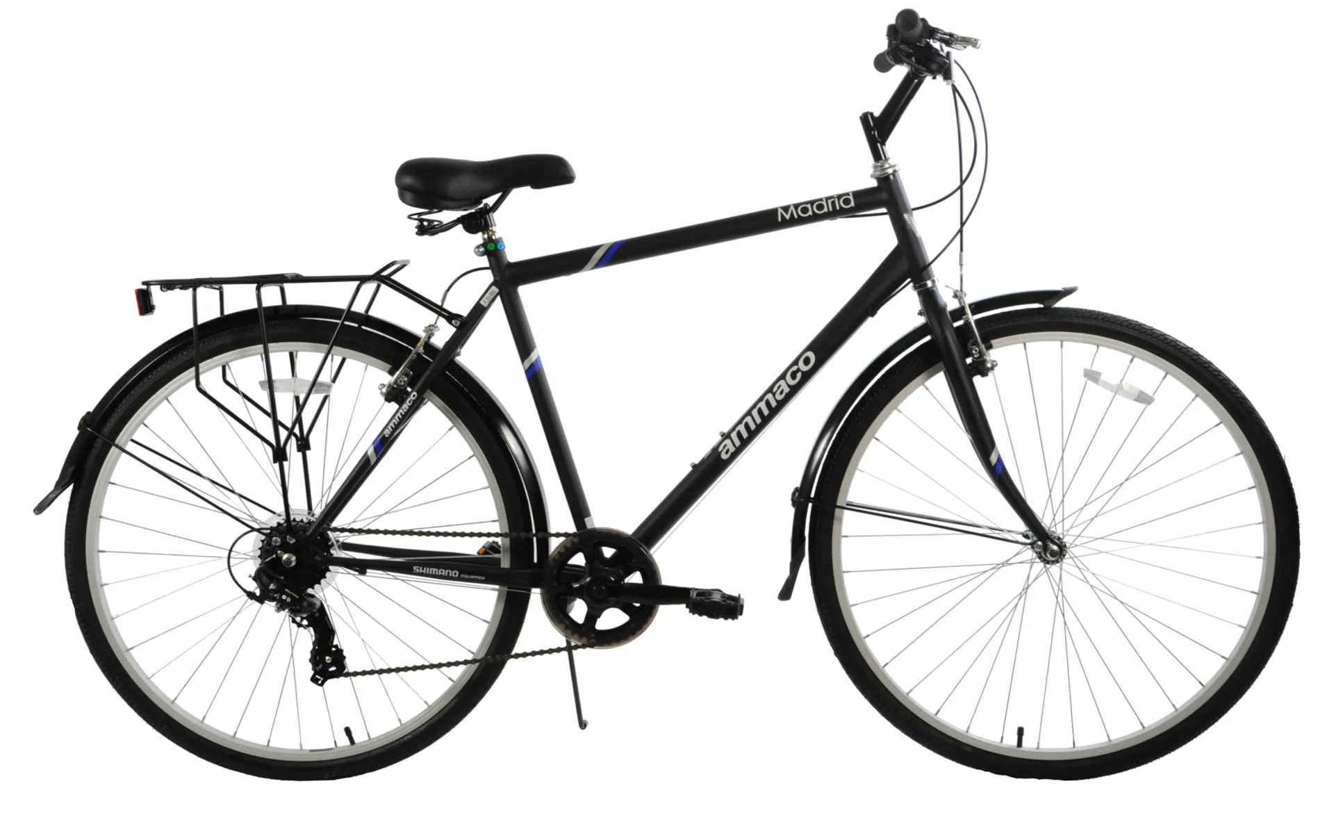 Ammaco Madrid 700c Commuter Hybrid Bike Black