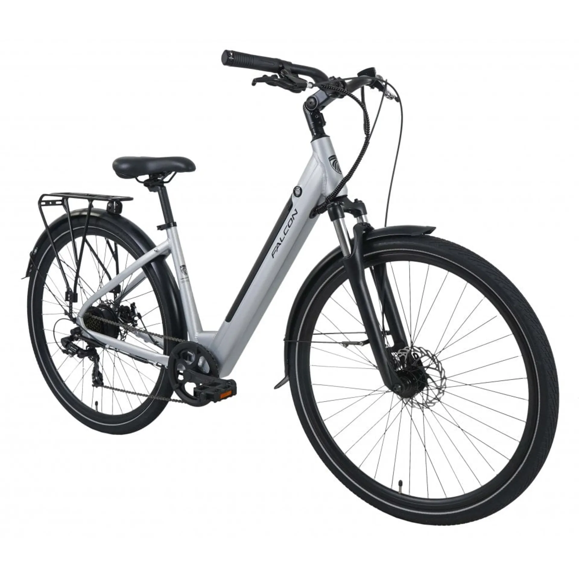 Falcon Horizon 700c Step Through Hybrid Electric Bike Silver