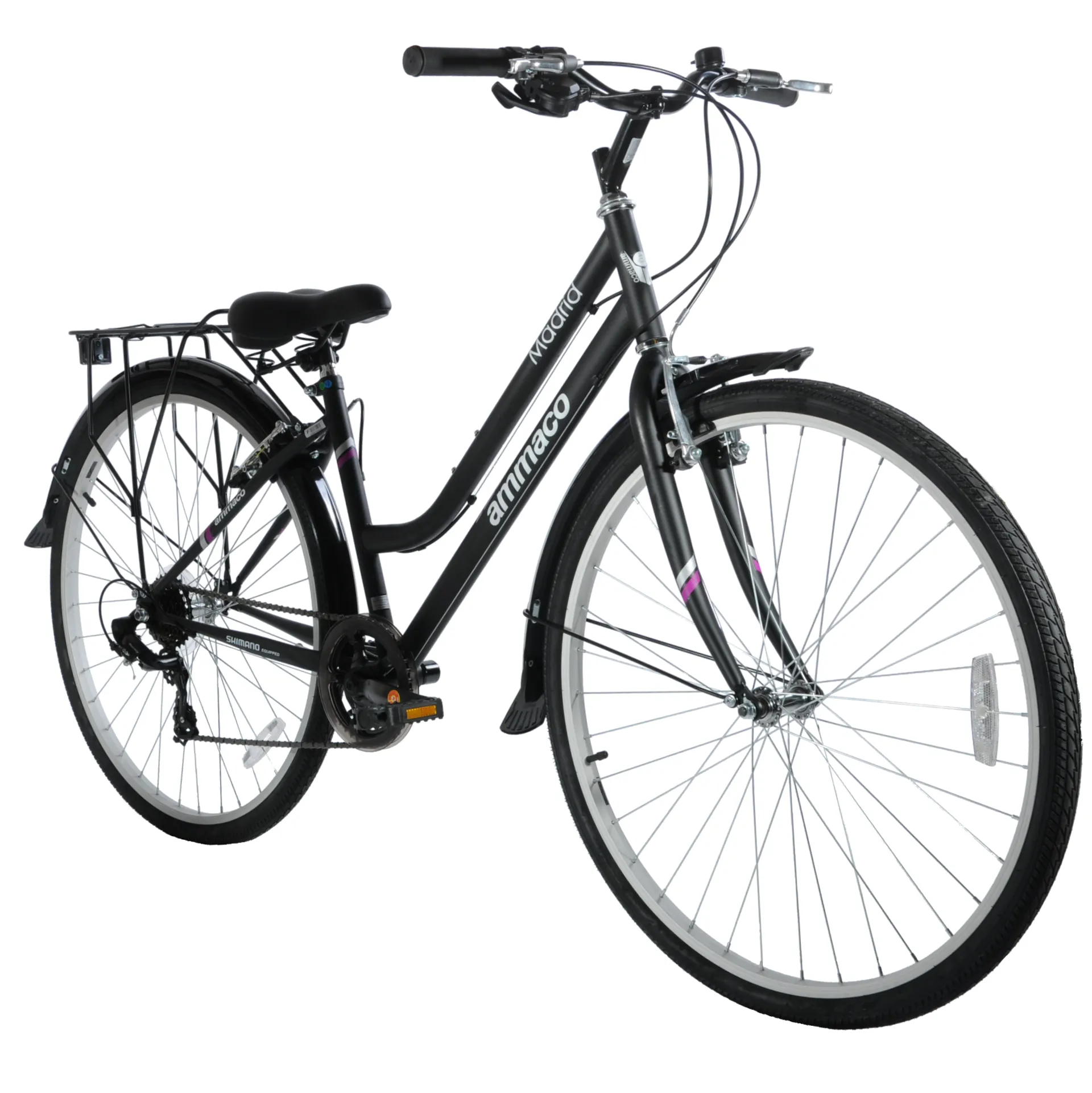 Ammaco Madrid 700c Commuter Hybrid Bike Black