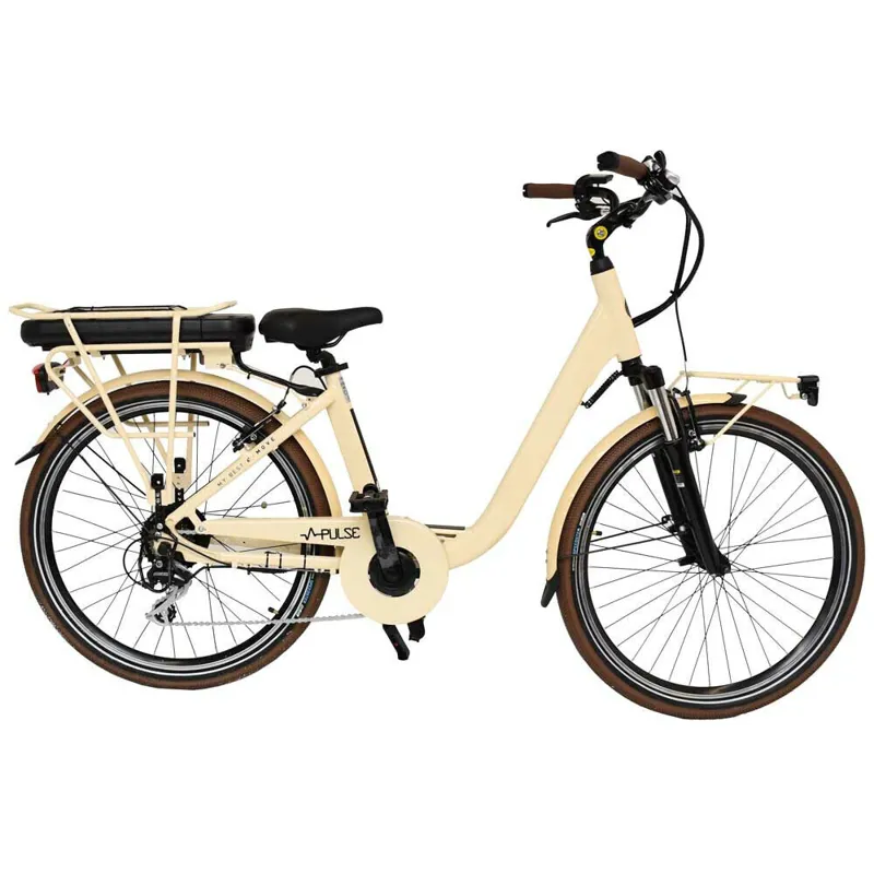 MBM Pulse 26 Inch Wheel Electric Bike Cream